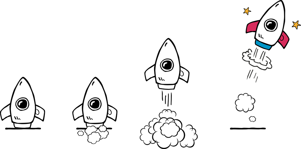 Rocket Animation Timeline - Cartoon (1000x498), Png Download