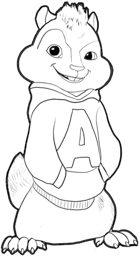 Smile Alvin The Chipmunks Coloring Pages - Alvin The Chipmunk Coloring ...