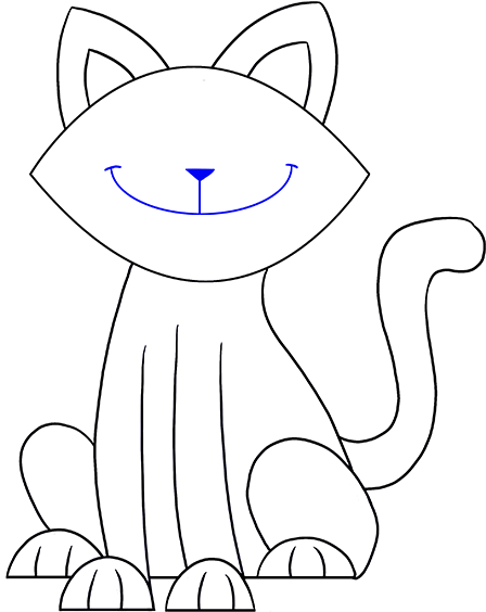 Download Image Result For Smiling Cat Face Drawing - Draw A Simple Cat ...