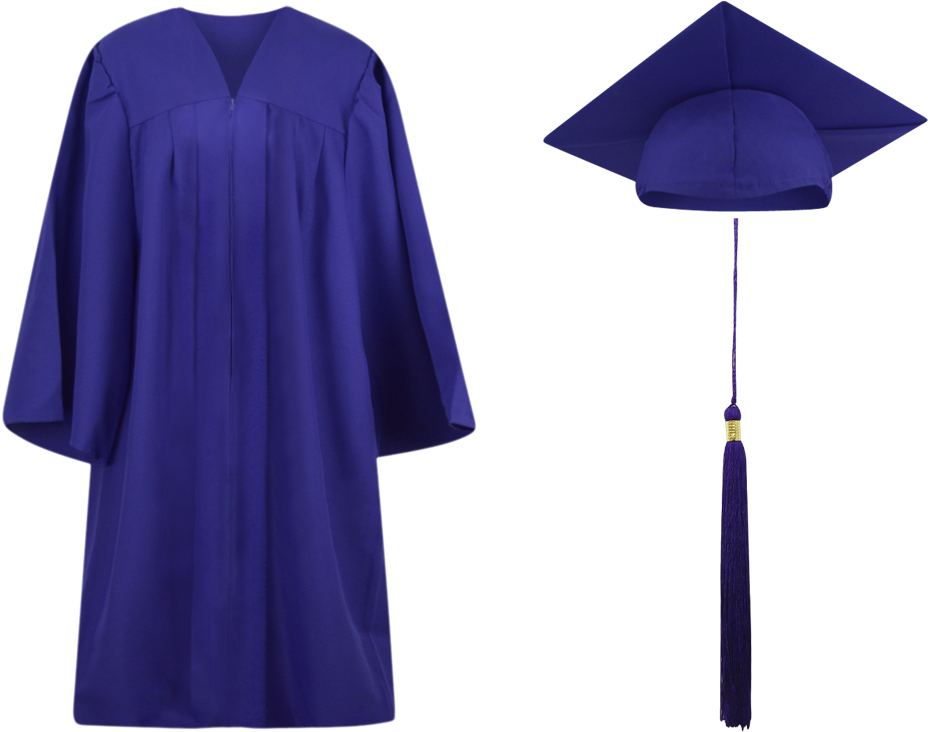 Buy Matte Finish Graduation Cap Gown And Tassel - Academic Dress ...