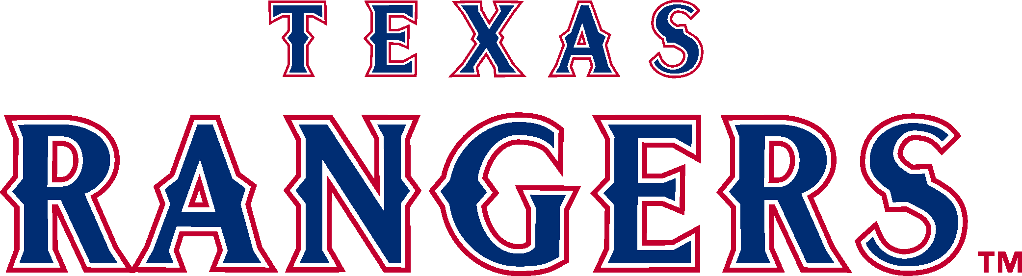 Texas Rangers Logo - Texas Rangers Word Logo (2083x563), Png Download