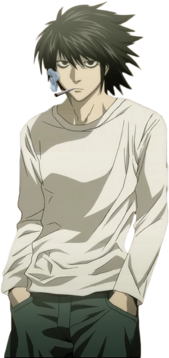 {death Note} - L Death Note Stand (631x1264), Png Download