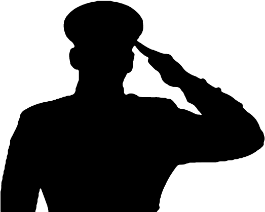 Soldiers Silhouette Sa - Soldier Salute Silhouette Png (550x424), Png ...