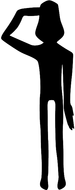 Man, Salute, Saluting, Silhouette, Soldier - Stickman Salute (320x640 ...
