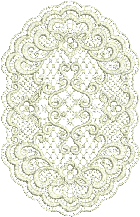 02 - Oval Doily - Oval Lace Design (750x750), Png Download