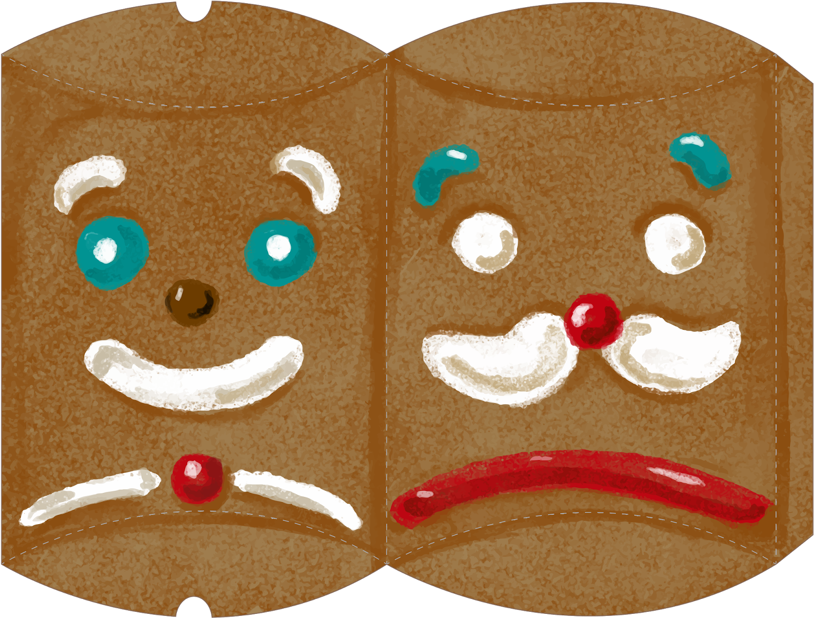 Watercolor Box Of Gingerbread Cookies - Box (1600x1268), Png Download