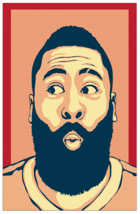 James Harden Face Poster - James Harden Poster Nba (480x480), Png Download