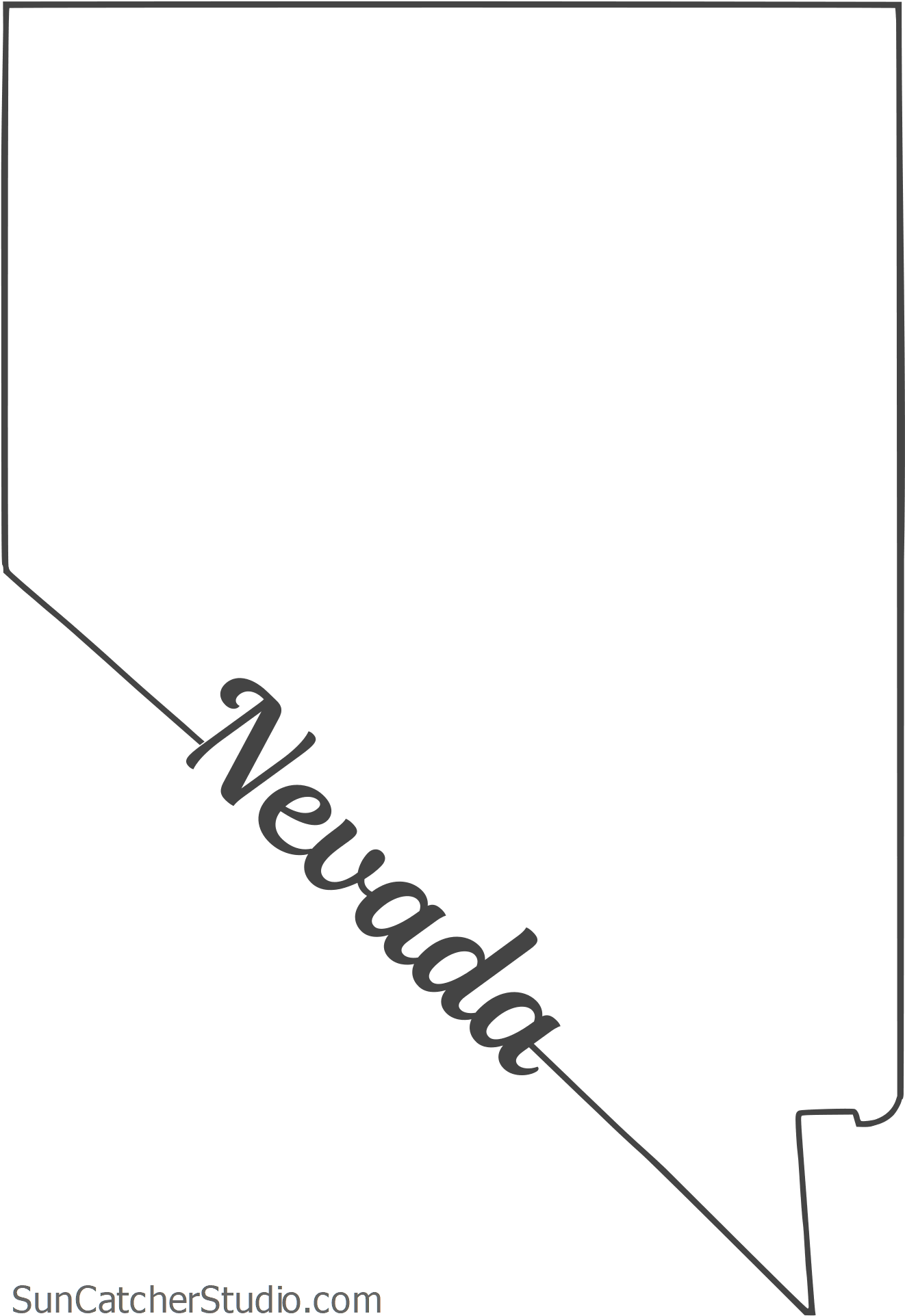 Download Free Nevada Outline With State Name On Border, Cricut ...