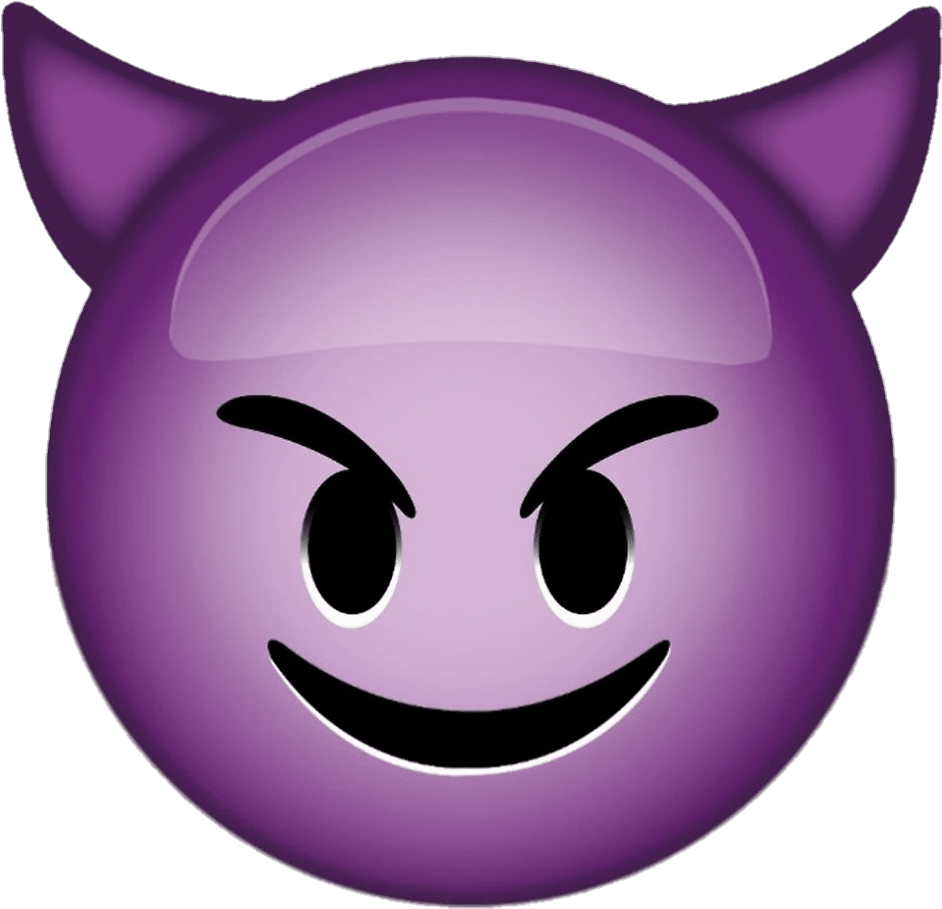 Diablo Morado Emoji - Evil Emoji (983x983), Png Download