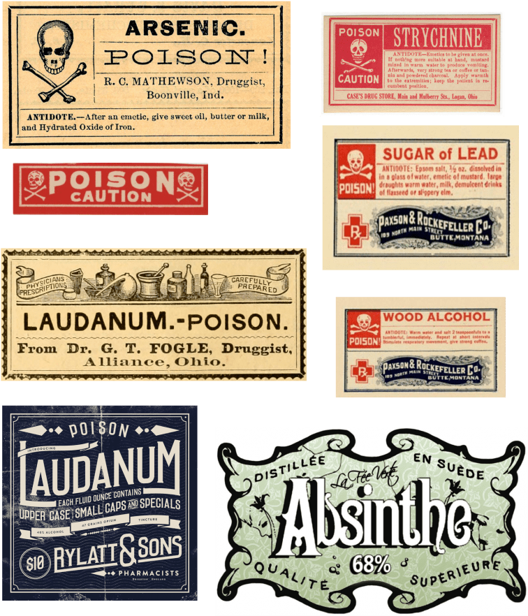 Photo Poisonlabelsheet2 Zpse610e803 - Vintage Pharmacy Poison Labels ...