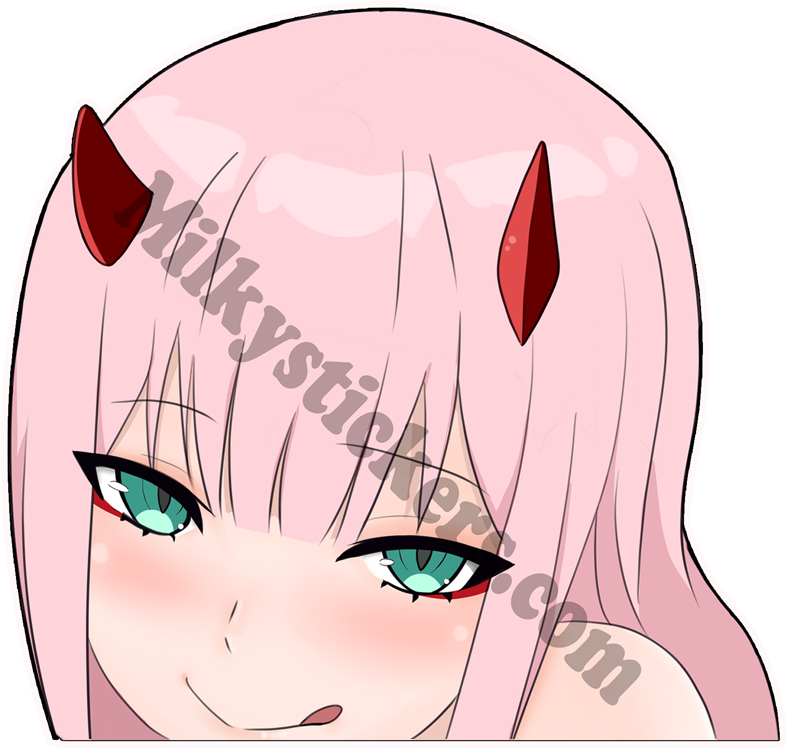 Image Of Zero Two Peeker - Cartoon (2653x3300), Png Download