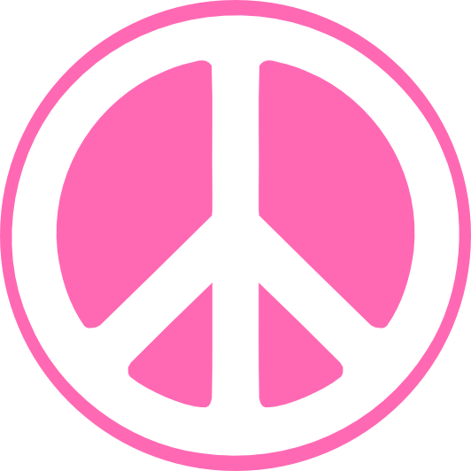 Orghot Pink Peace Sign Sticker - Peace And Love White (532x532), Png ...