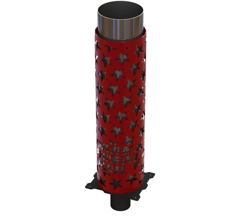 Chrome Flat Top 8inch With Heat Shield (809x855), Png Download