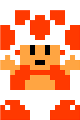 Mario 8 Bit Png Bit Mario Mushroom Png File - 8 Bit Toad Mario (323x479 ...