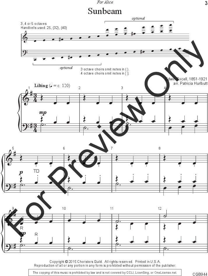 Sunbeam Thumbnail Sunbeam Thumbnail Sunbeam Thumbnail - Sheet Music ...
