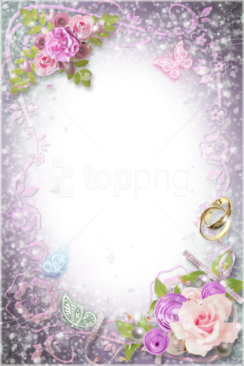 Free Png Transparent Flowers Wedding Frame Background - Transparent ...