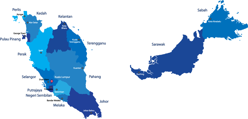 Download Malaysia Map Png - Malaysia Map With Capital Cities ...