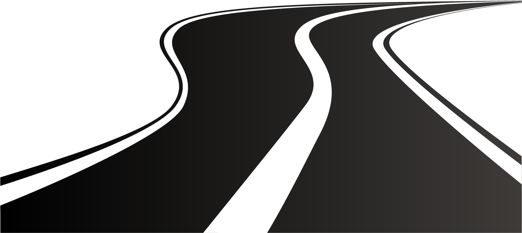 Road Highway Clip Art - Black And White Road Clipart (1729x945), Png ...