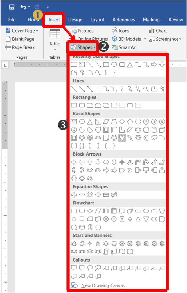 Inserting/drawing The Shapes For Opening The Drawing - Microsoft Shapes ...