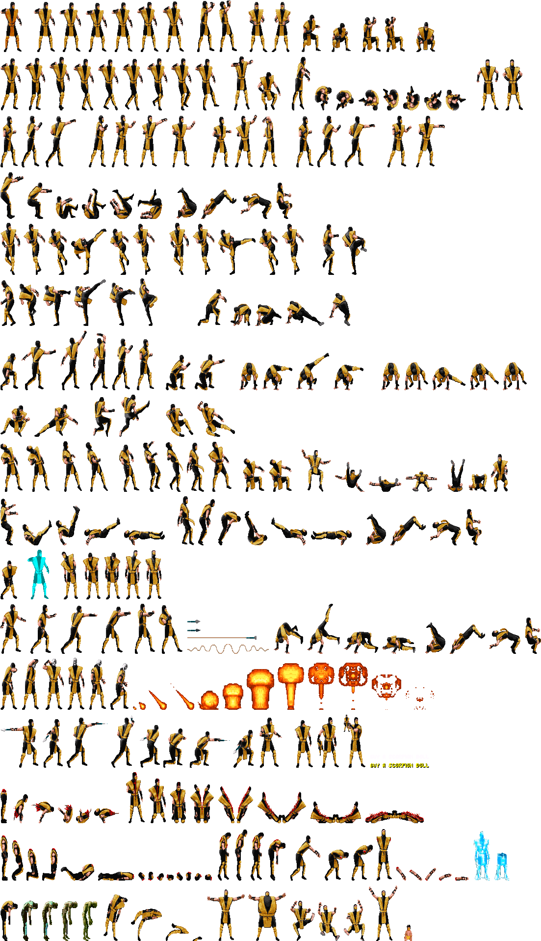 Download Scorpion By Handtoeknee - Sub Zero Sprite Sheet | Transparent ...