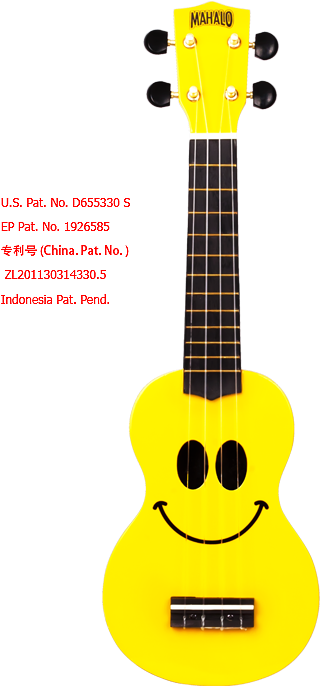 Model# - U-smile Yw - Yellow Smiley Face Ukulele (480x700), Png Download