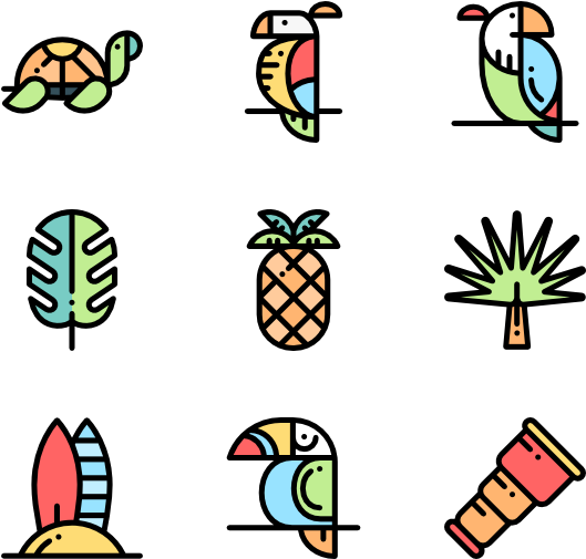 Tropical - Tropical Icons (600x564), Png Download