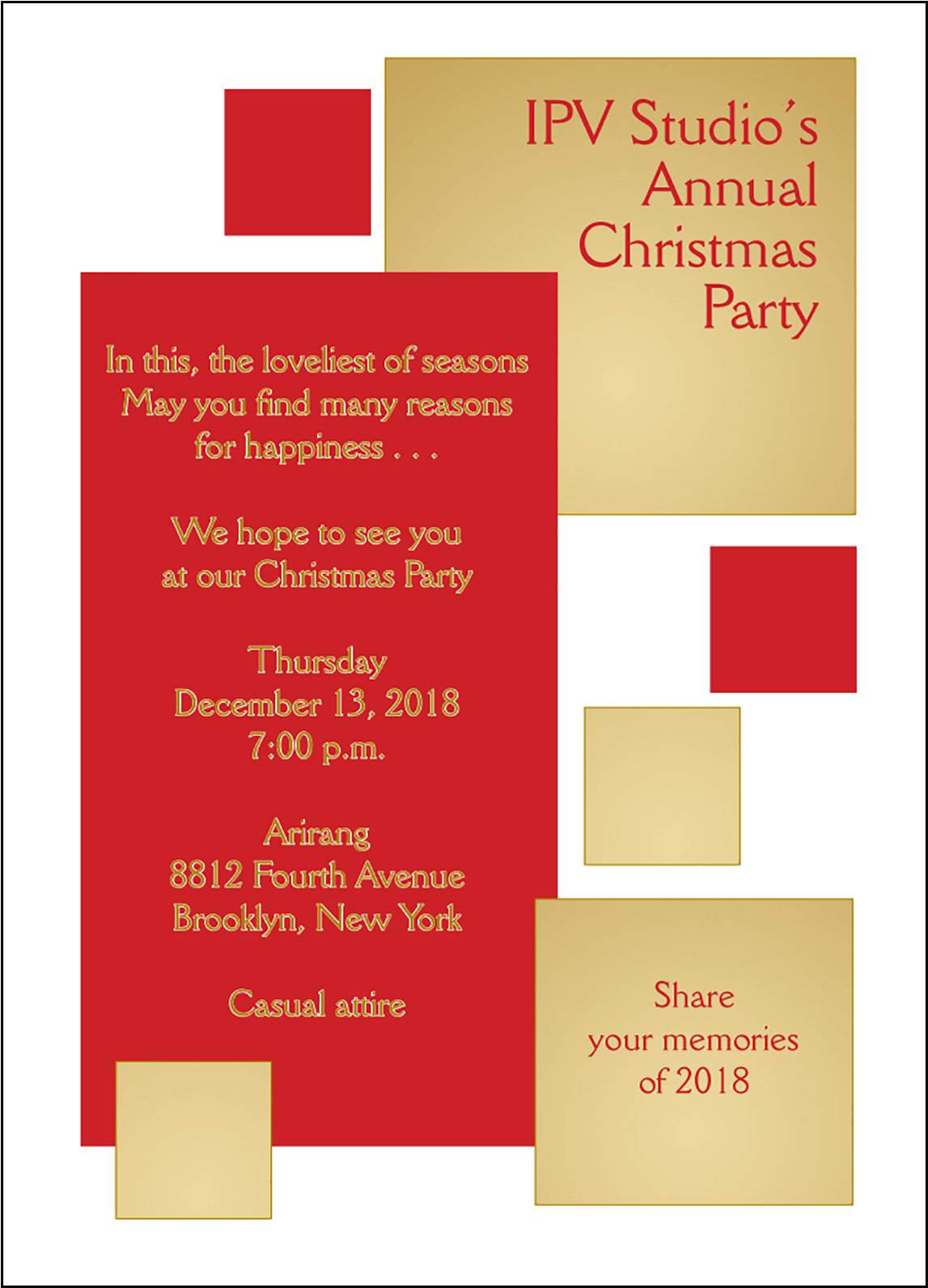 Christmas Holiday Party Invitation - Graphic Design (1600x1600), Png ...