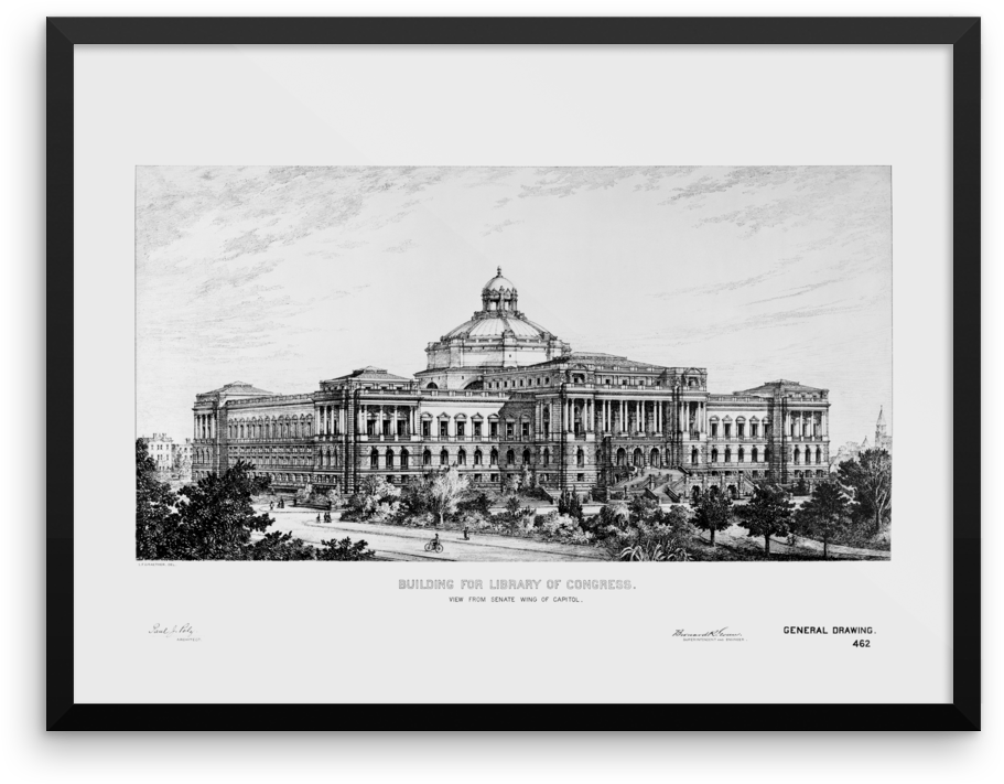 Download Library Of Congress Architectural Drawing Framed - Courthouse ...