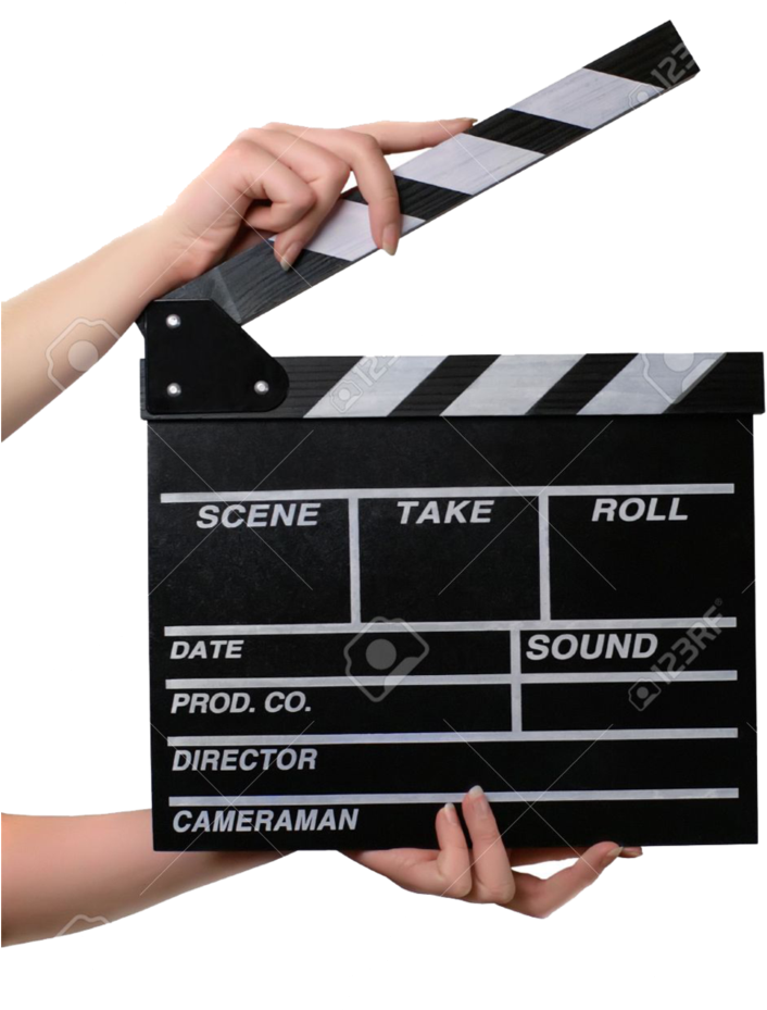 Hand Holding Phone Png - Clapper Board Png (823x971), Png Download