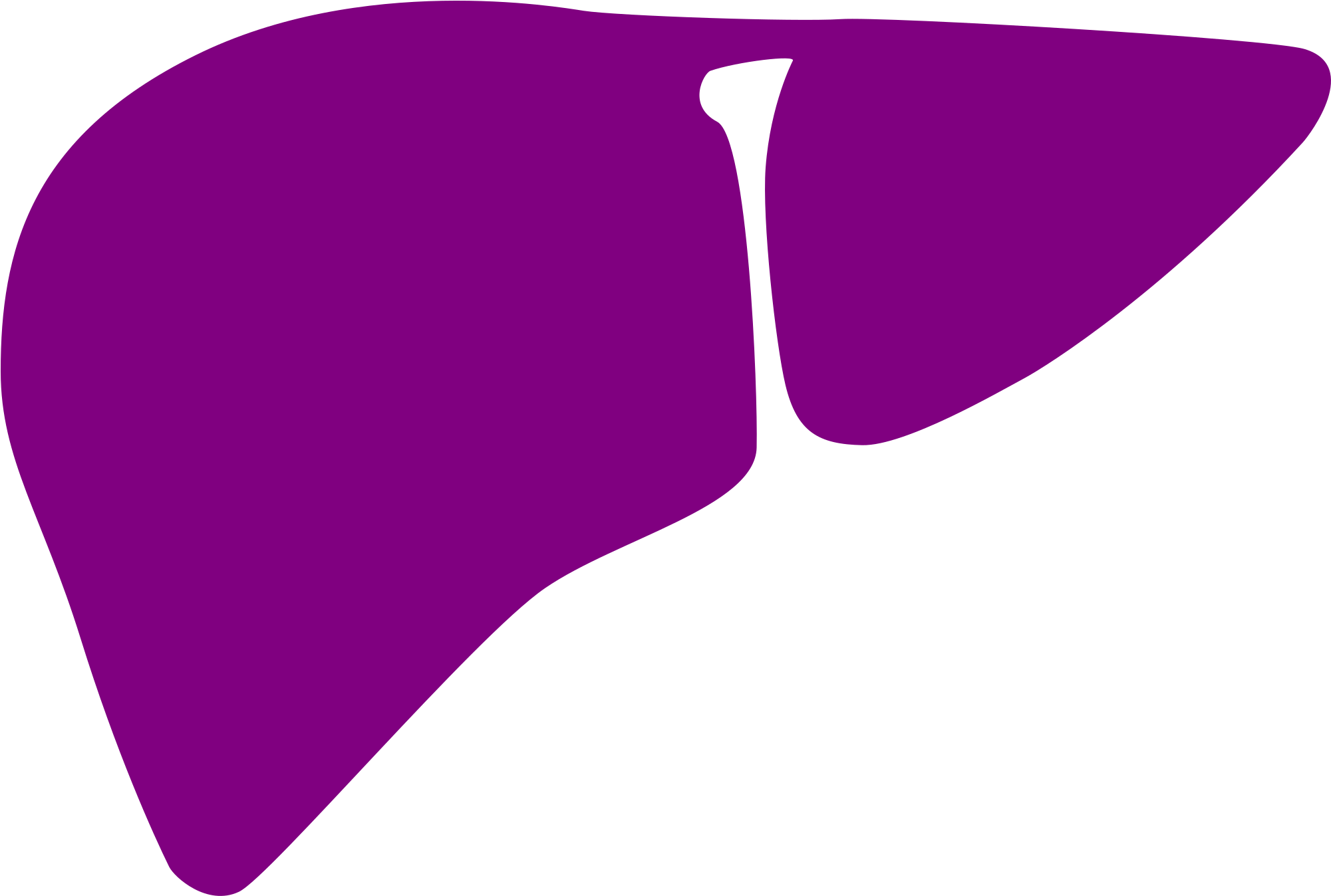 Liver Clipart - Purple Liver (2000x1356), Png Download
