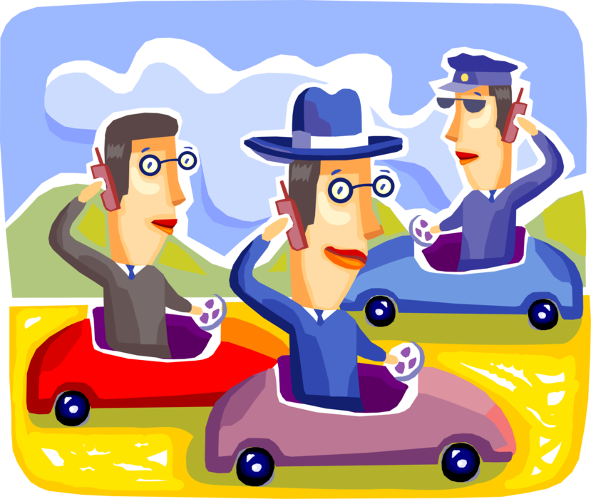 Vector Illustration Of Commuter Motorist Drivers In - Cartoon (829x700 ...