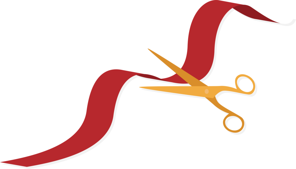 Opening Ribbon Vector Png (1000x572), Png Download