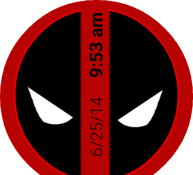 Deadpool Watch Face Preview (640x580), Png Download