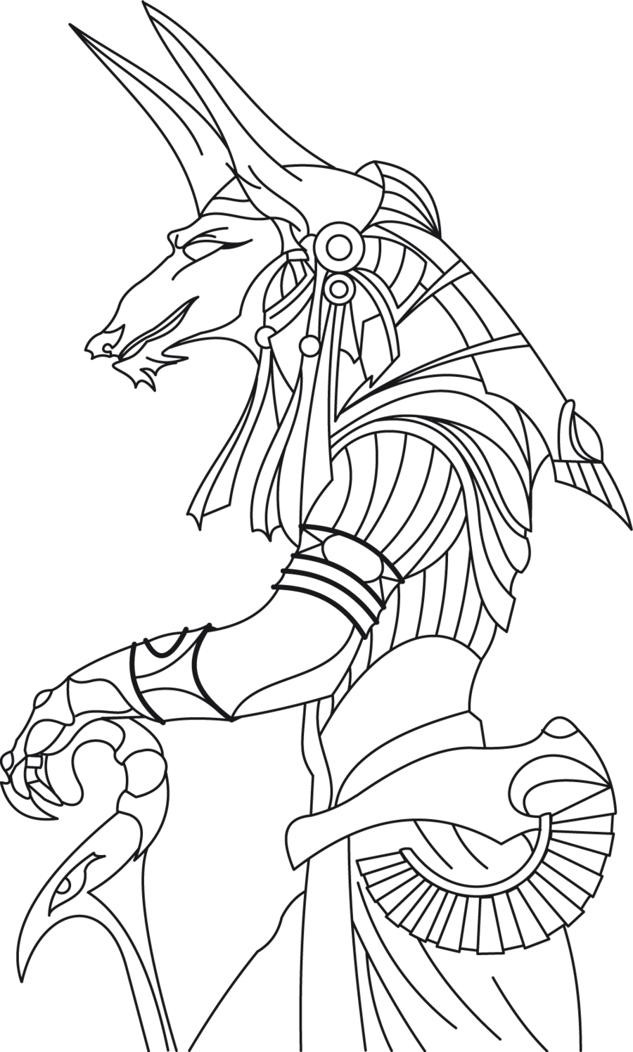 Ancient Egypt Line Art Transprent Png Free - Anubis Egyptian God ...