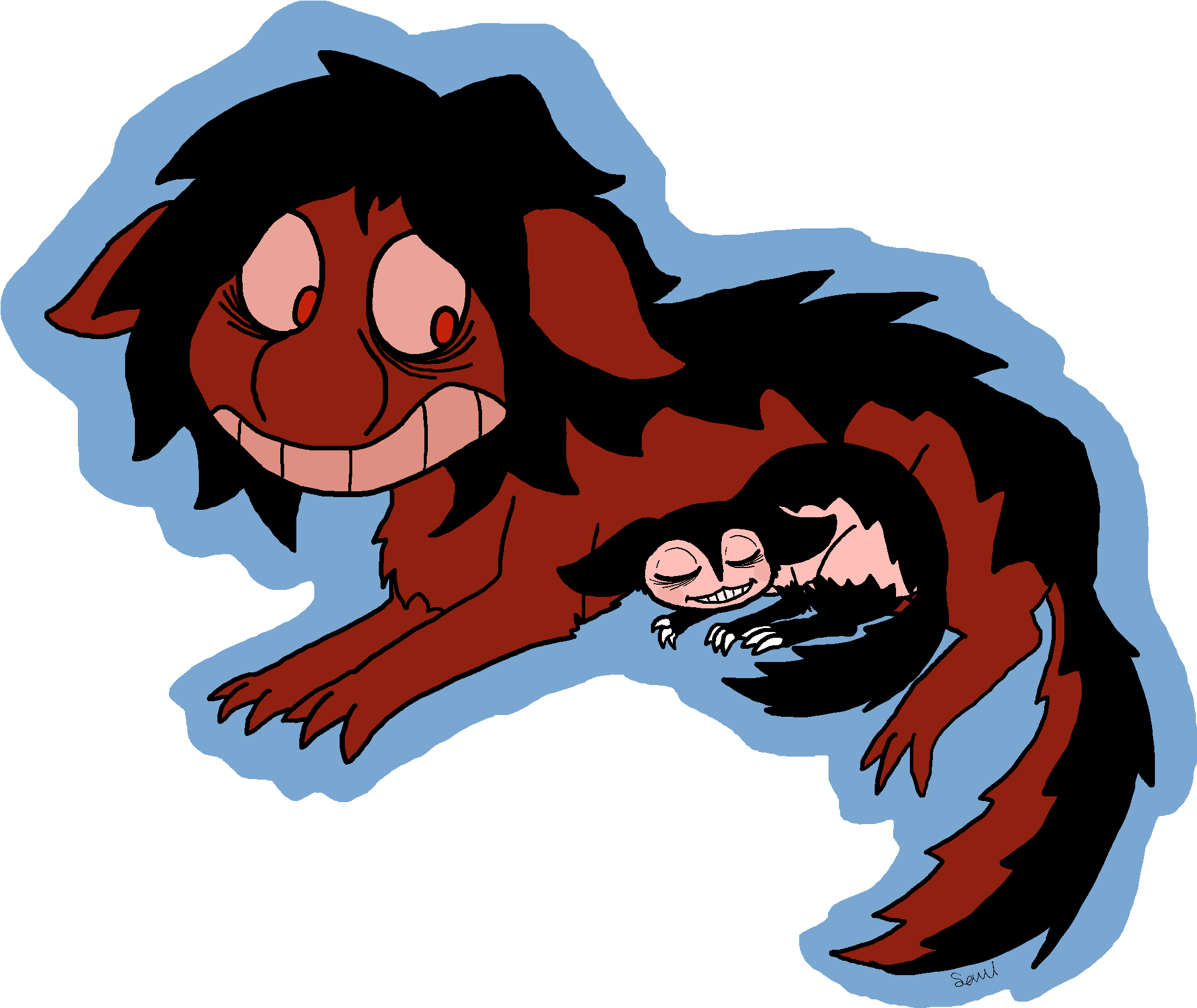 Creepy Cuddle Buddies - Cartoon (2142x1801), Png Download