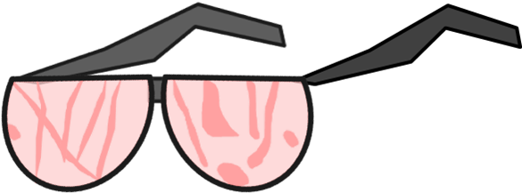 Blood Glasses - Bfdi Glasses (615x244), Png Download