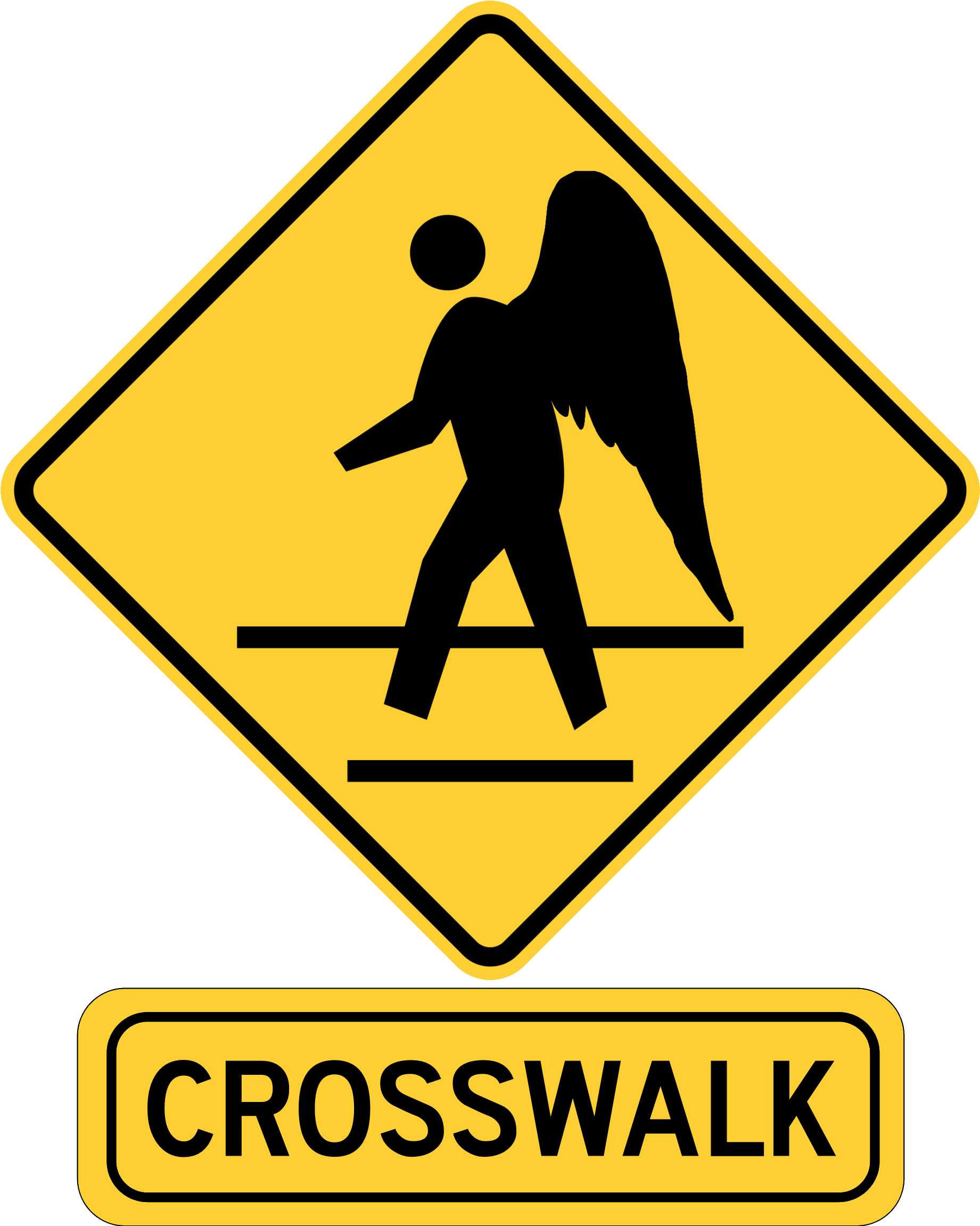 Crosswalk Sign (1841x2311), Png Download