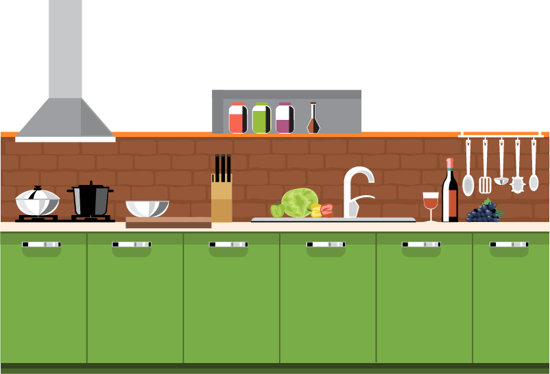 Kitchen Png No Background - Kitchen No Background (802x546), Png Download