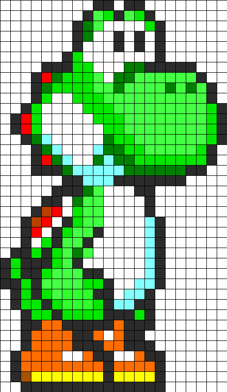 Green Yoshi Ds Perler Bead Pattern / Bead Sprite - Pixel Art Yoshi ...