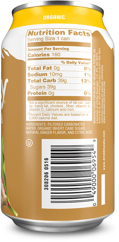 Ginger Ale - Nutrition Facts (686x960), Png Download