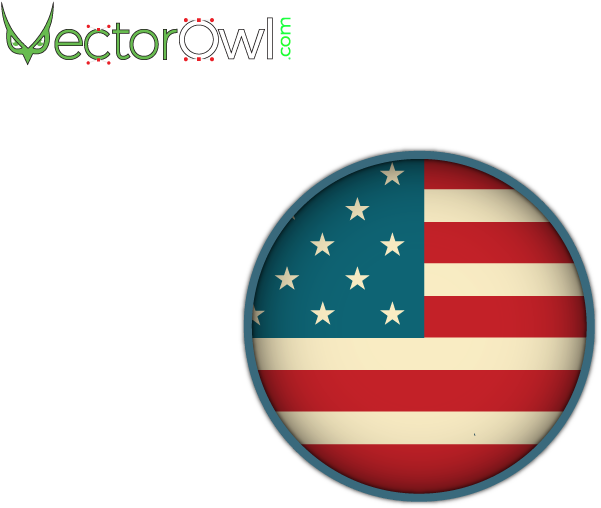 Download American Flag Retro Look Vector - Circle | Transparent PNG ...
