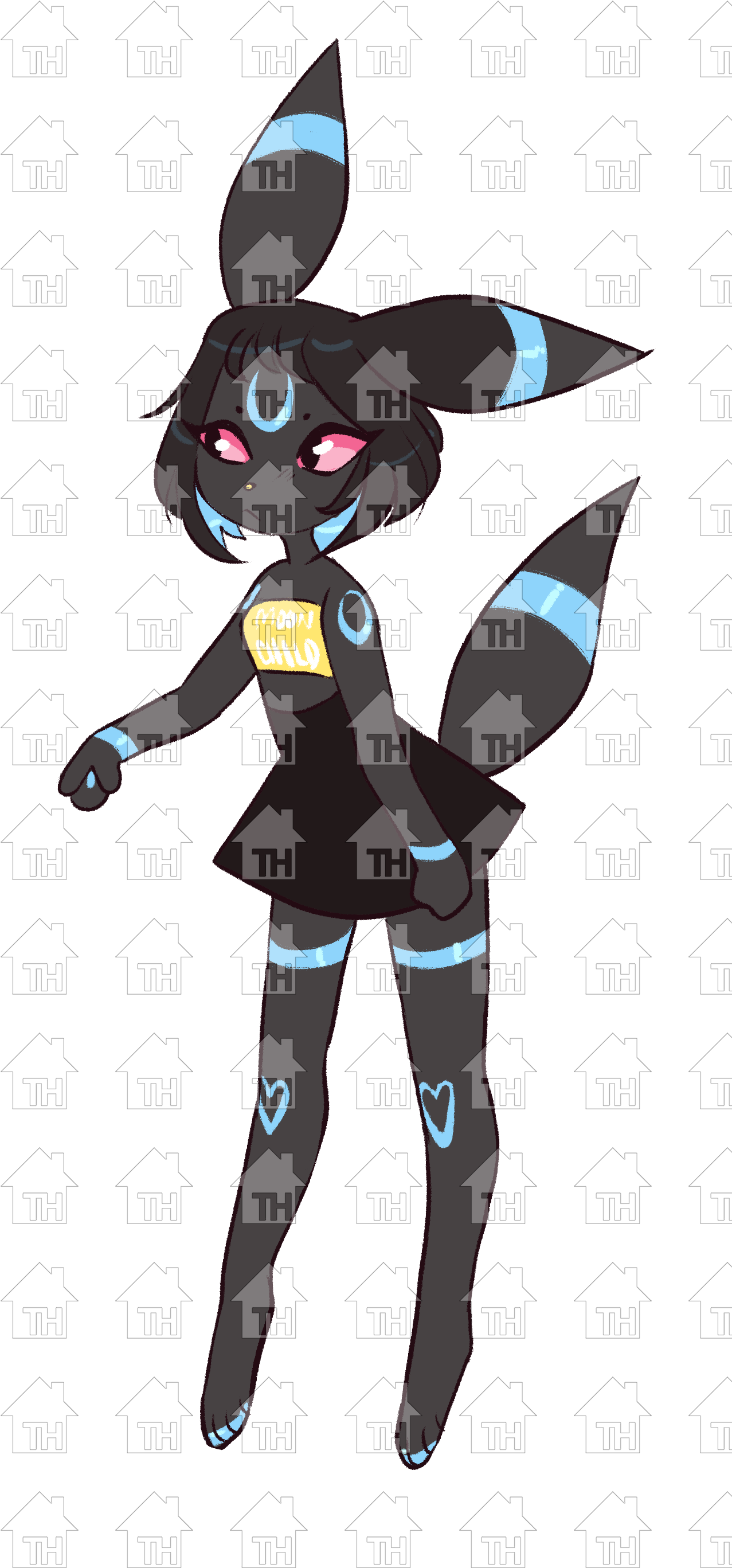 Vivian The Umbreon - Cartoon (1308x2804), Png Download