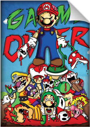 Game Over - Cartoon (674x516), Png Download