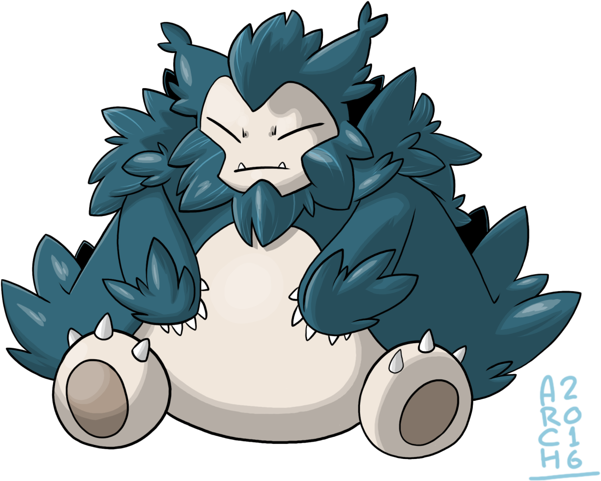 Drew A Fluffy Snorlax - Cartoon (1280x1105), Png Download