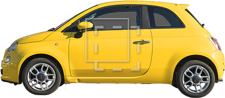 Round Yellow Car Side View - Car Side View Png (450x450), Png Download