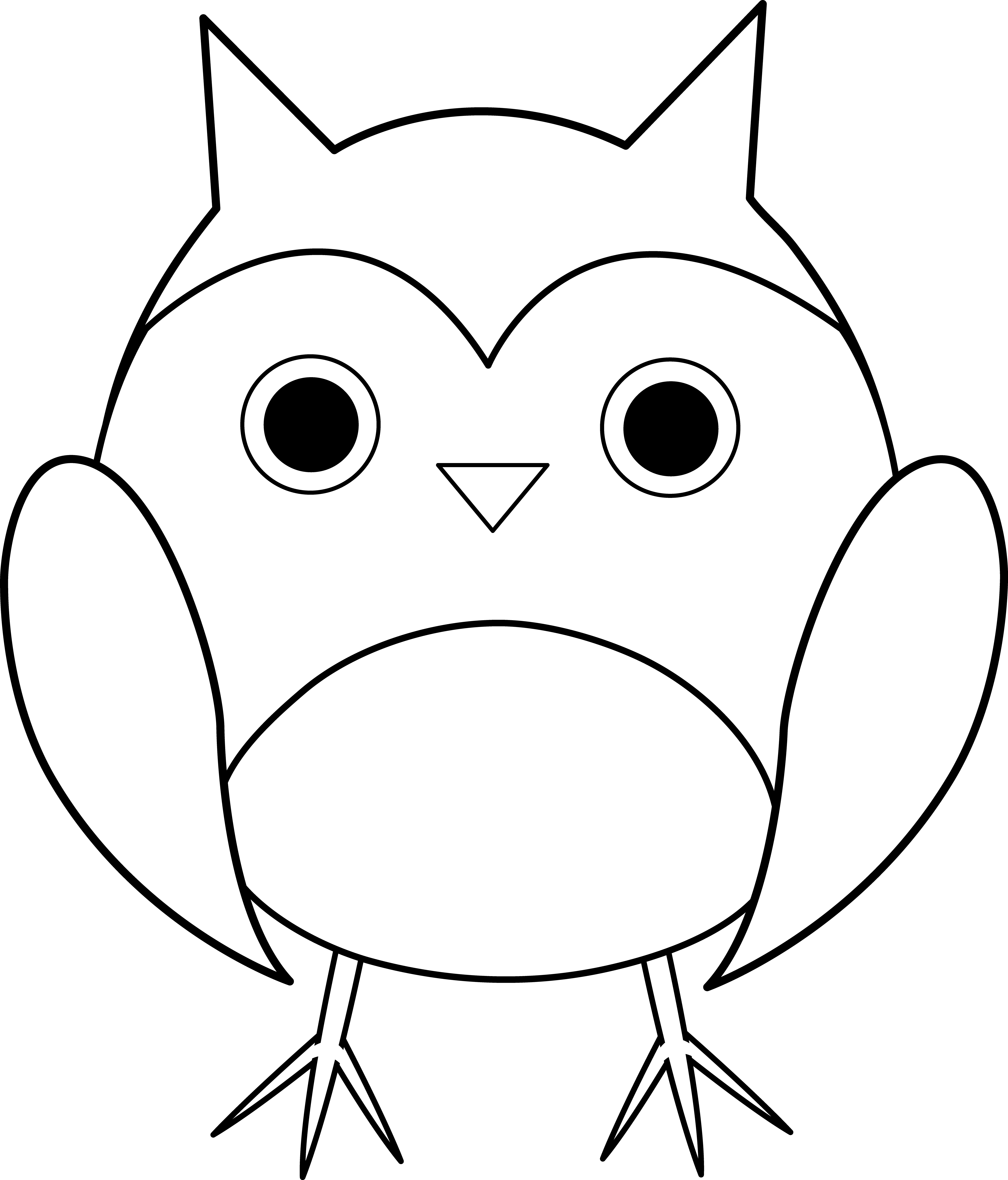 Cute Owl Line Art - Cute Owl Clip Art (470x550), Png Download
