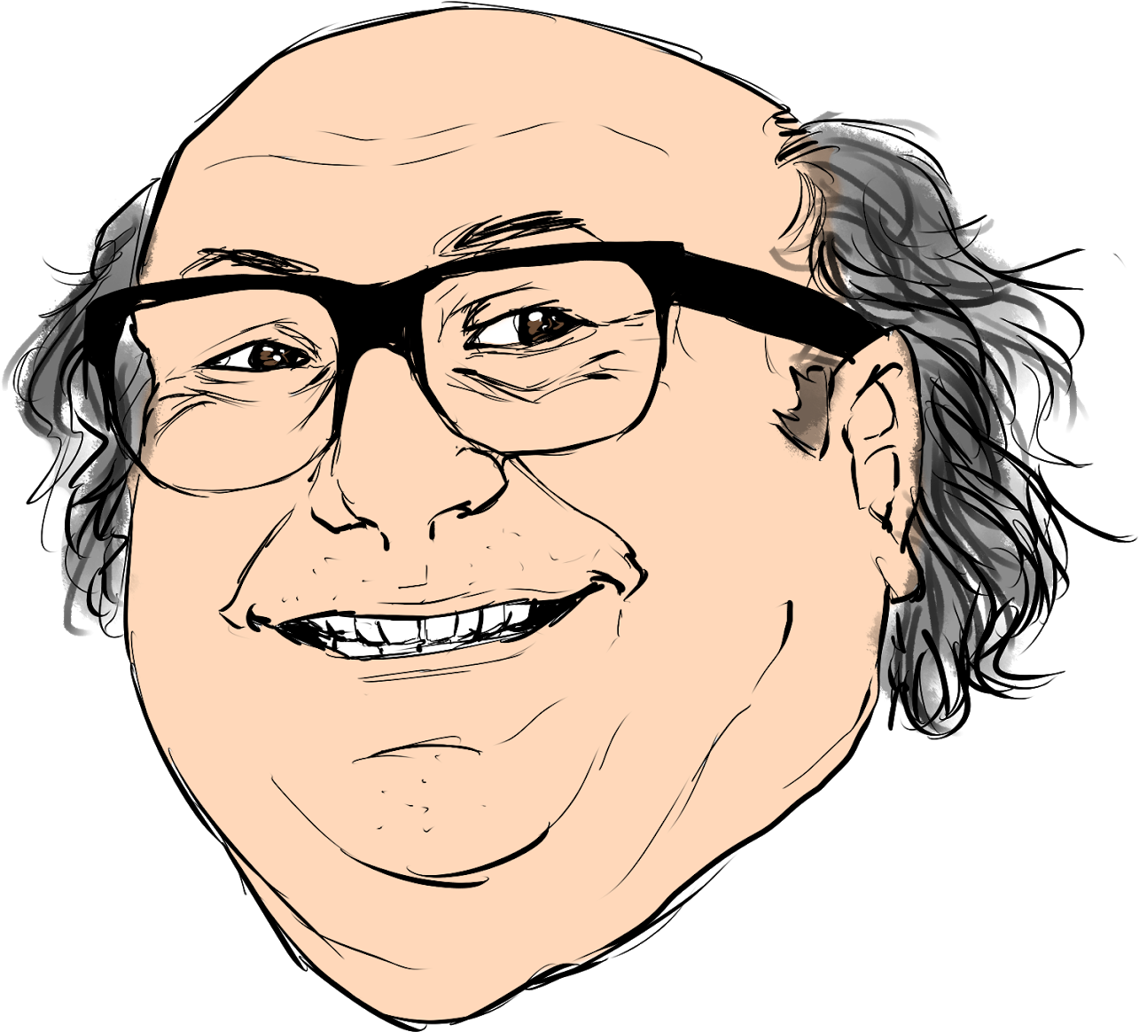 Danny Devito My Hero - Danny Devito Sticker (1600x1559), Png Download
