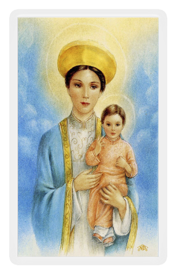 Our Lady Of La Vang - Prayer To Our Lady Of La Vang Holy Card (600x600 ...