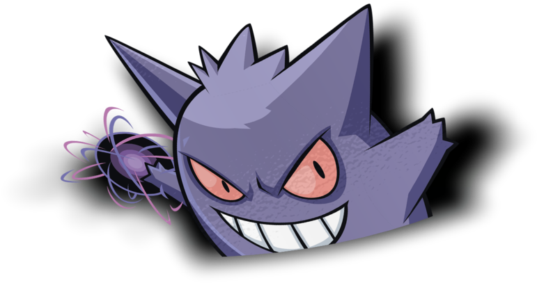 Download Gengar Peeker Sticker - Cartoon | Transparent PNG Download ...