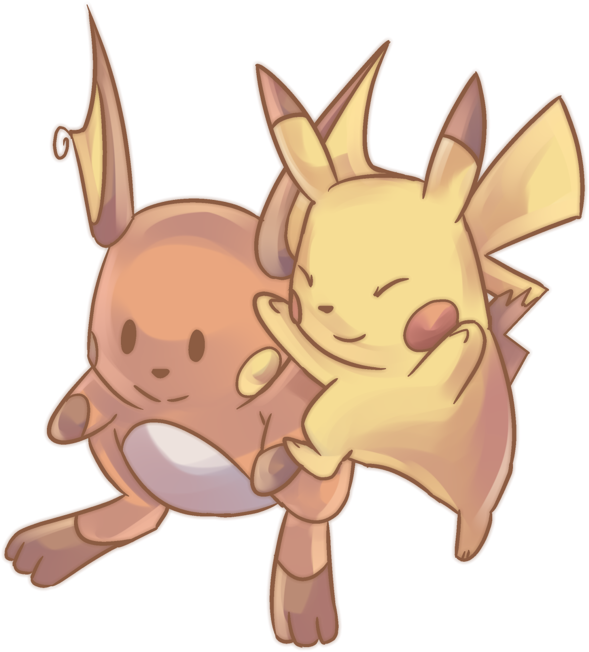 Pikachu And Raichu ^ ^ ^ - Cartoon (1280x1355), Png Download